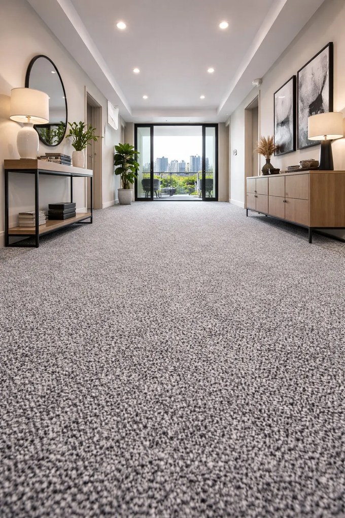 Lano, Metrážový koberec Bloom 843, na míru, šíře 4m,5m, šedá, ab (mřížka), chodba / předsíň