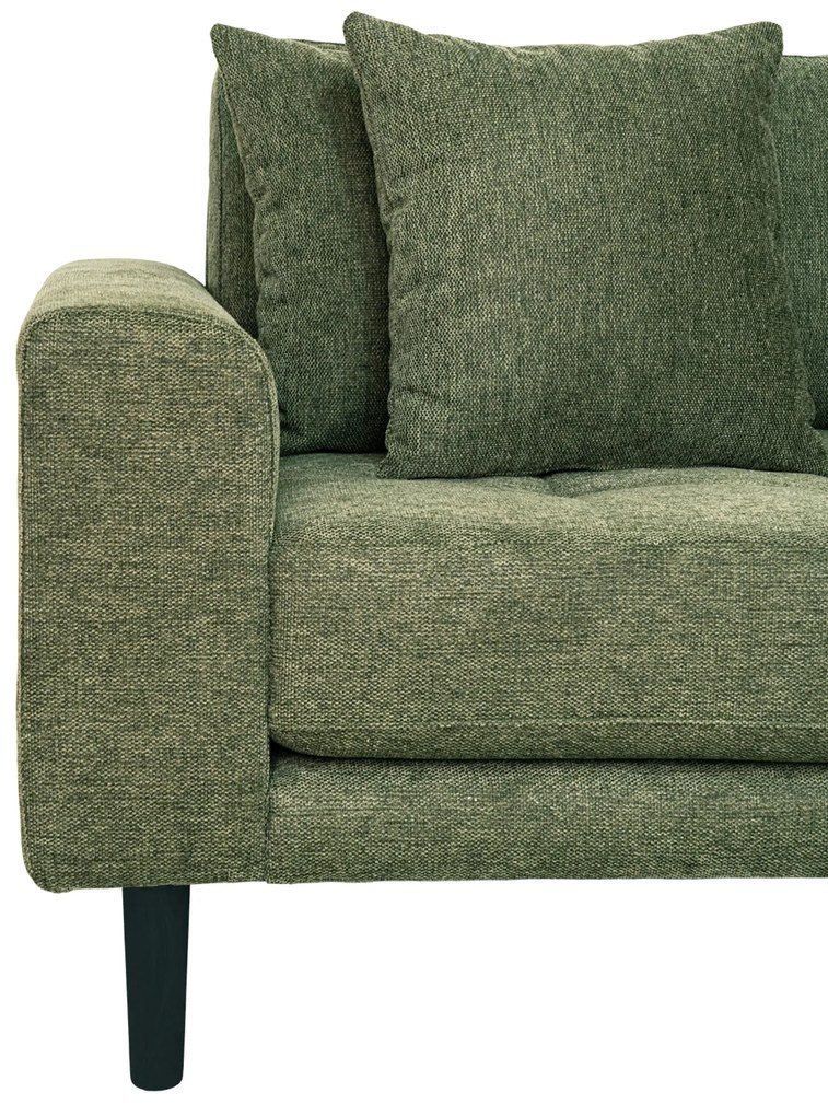 Designová sedačka s otomanem Ansley olivovo-zelená - pravá