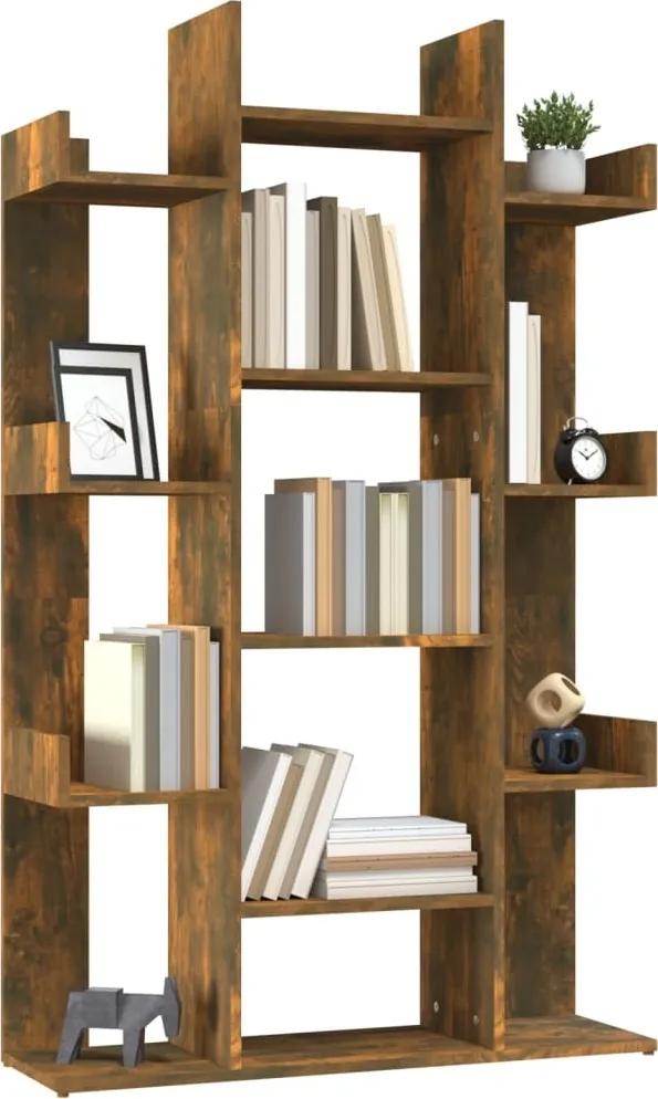 vidaXL Knihovna 86 x 25,5 x 140 cm dřevotříska [816002] Barva: kouřový dub