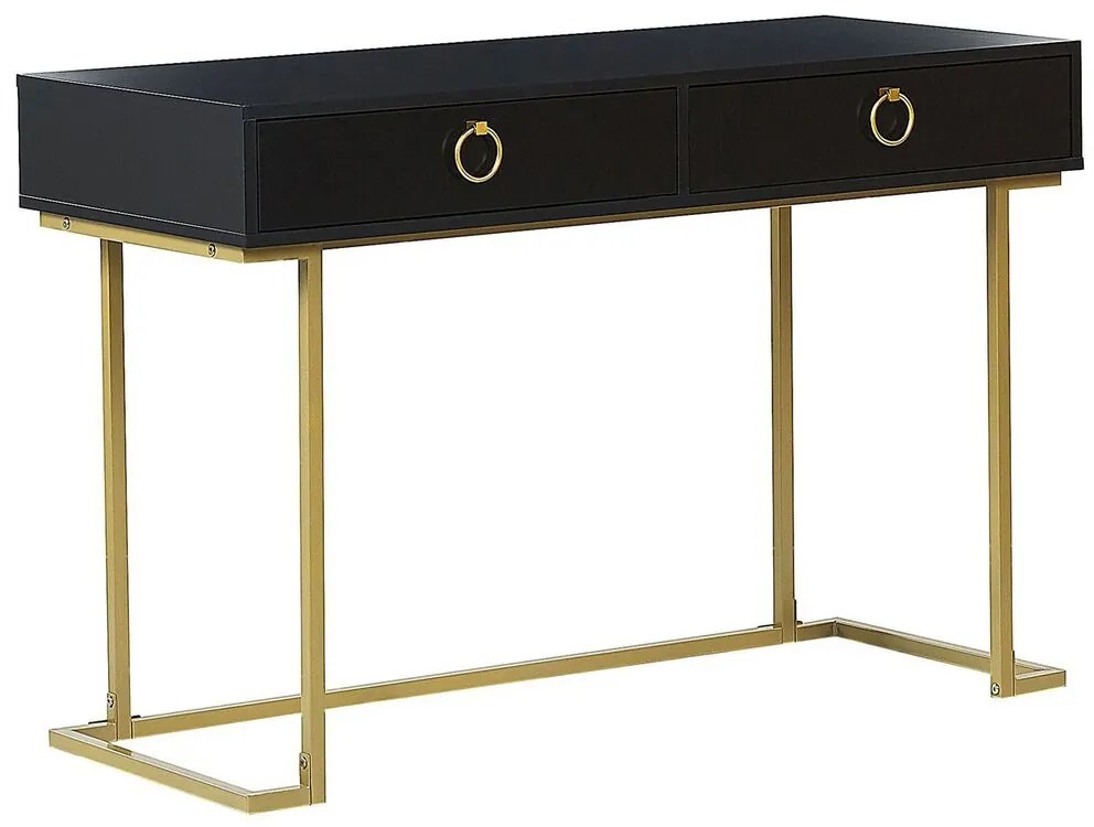 Konzolový stolek se 2 zásuvkami černý/zlatý WESTPORT Beliani