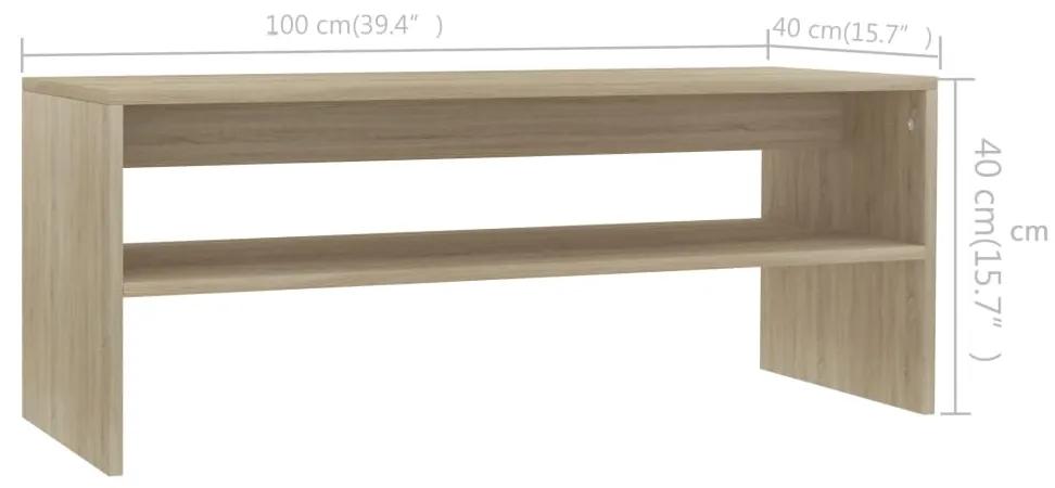 Konferenční stolek dub sonoma 100 x 40 x 40 cm dřevotříska - Default Title
