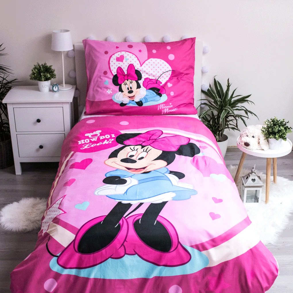 Dětské povlečení z mikrovlákna MINNIE SWEET LIKE ME růžové Rozměr povlečení: 70 x 90 cm | 140 x 200 cm