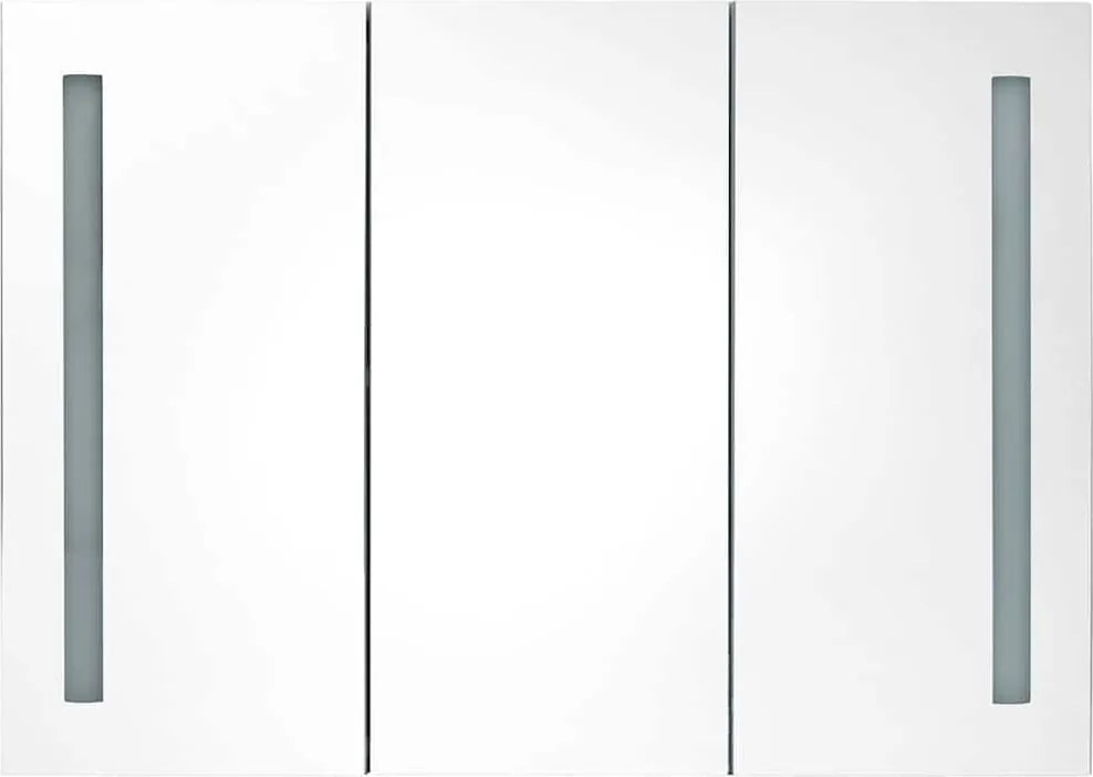 LED koupelnová skříňka se zrcadlem 89 x 14 x 62 cm bílá a dub 326530