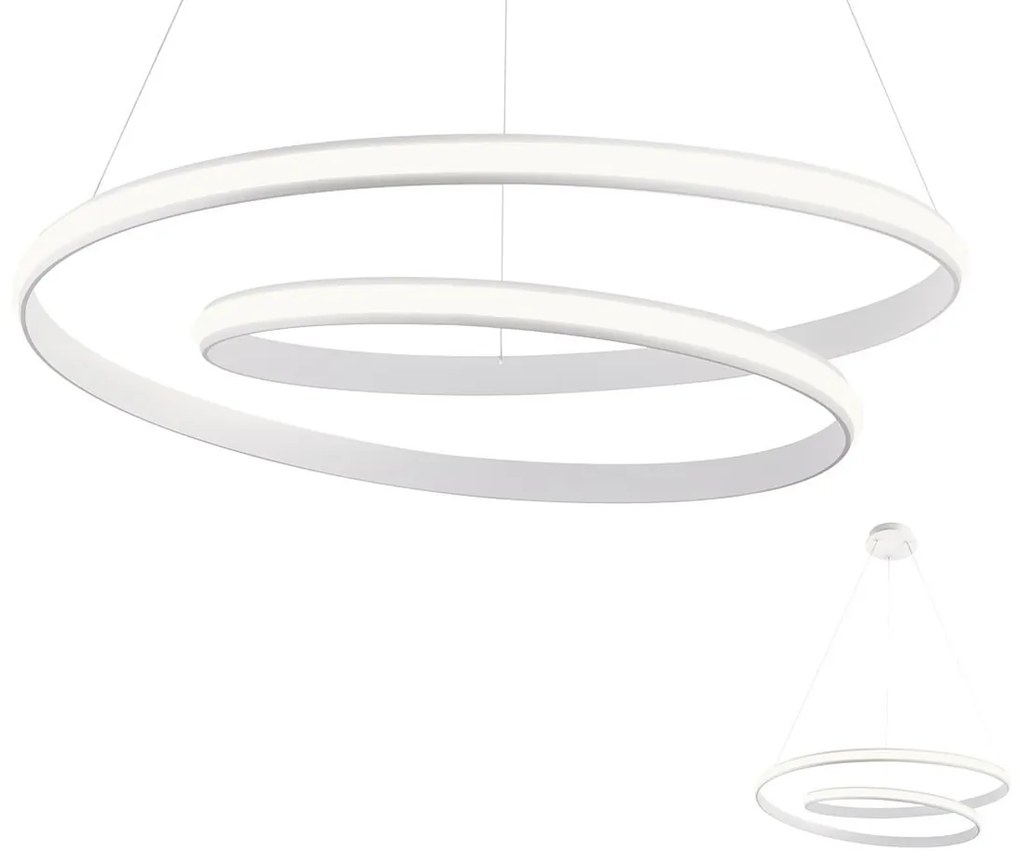 Redo 01-1795 závěsné LED stmívatelné svítidlo Torsion matně bílé, 35W, 3000K, ø74cm