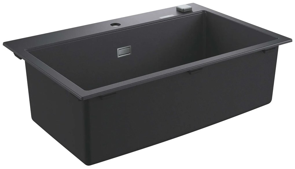 Grohe - Kompozitní dřez K700 s automatickým odtokem, 78x51 cm, granitová černá 31652AP0