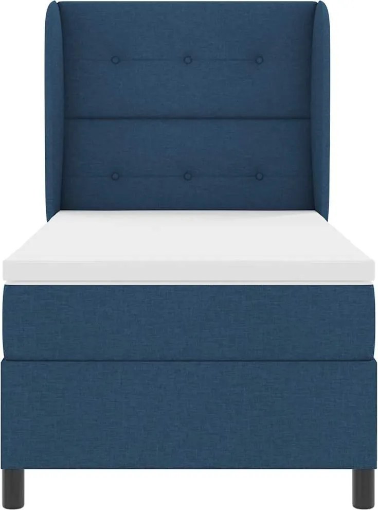 Postel s boxspringem s čelo Modrá 90 x 200 cm textil 3340549