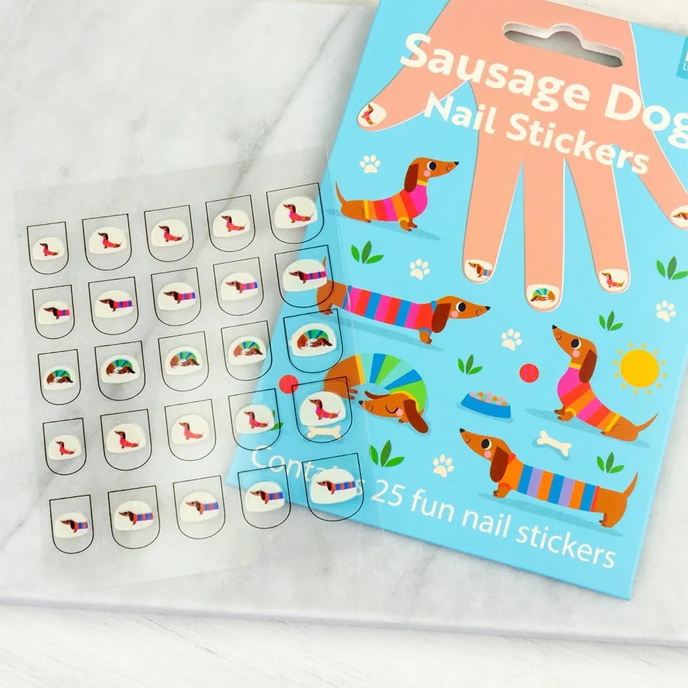 Kreativní sada Sunny Sausage Dog – Nail stickers – Rex London