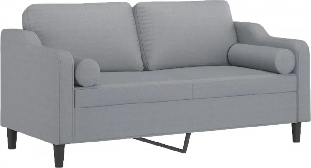 2místná pohovka s polštáři světle šedá 140 cm textil 3200845