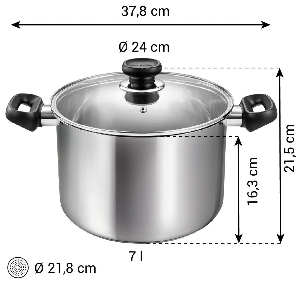 TESCOMA Hrnec BRAVA s poklicí ø 24 cm, 7,0 l