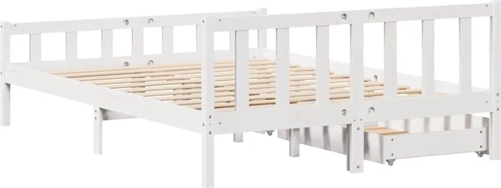Postel bez matrace bílá 150 x 200 cm masivní borovice 3301582