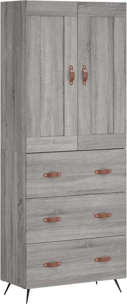 Skříň highboard šedá sonoma 69,5 x 34 x 180 cm kompozitní dřevo 3199727