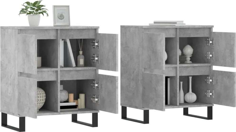 Příborníky 2 ks betonově šedé kompozitní dřevo 3190185