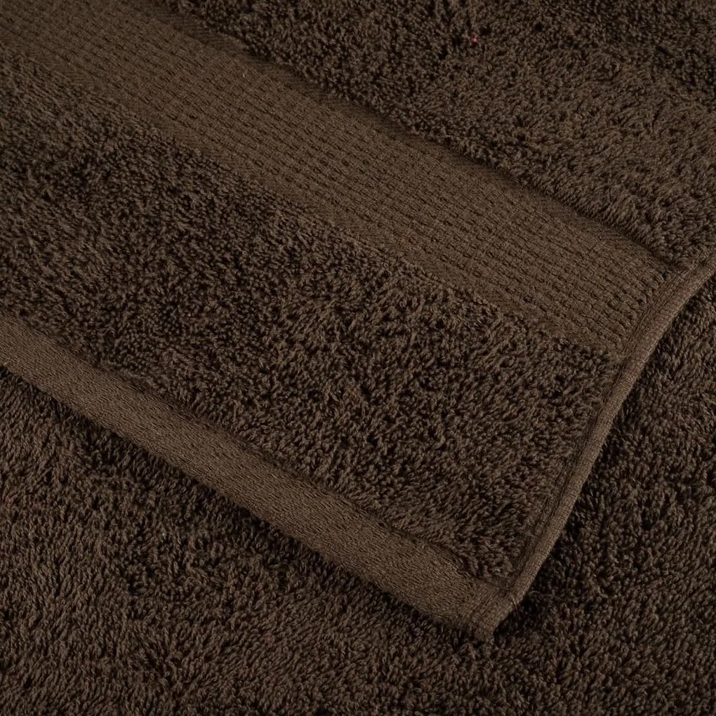 Prémiové ručníky do sprchy SOLUND 10 ks hnědé 70x140 cm 600 g/m² 137238