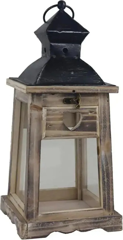 Dřevěná lucerna D7217/A - výška 35 cm