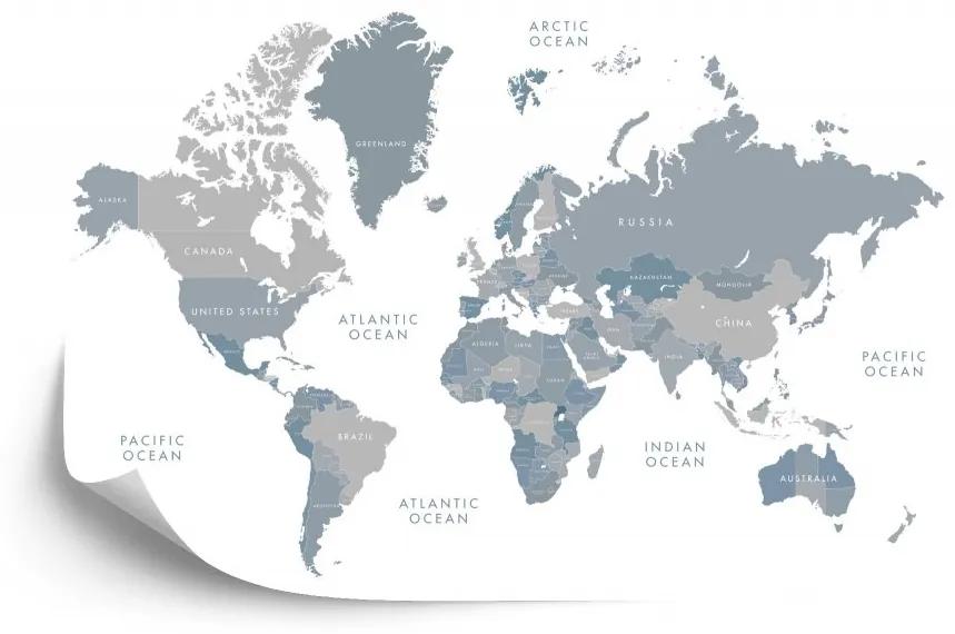 Fototapeta Mapa Světa Omyvatelný vlies 368x254