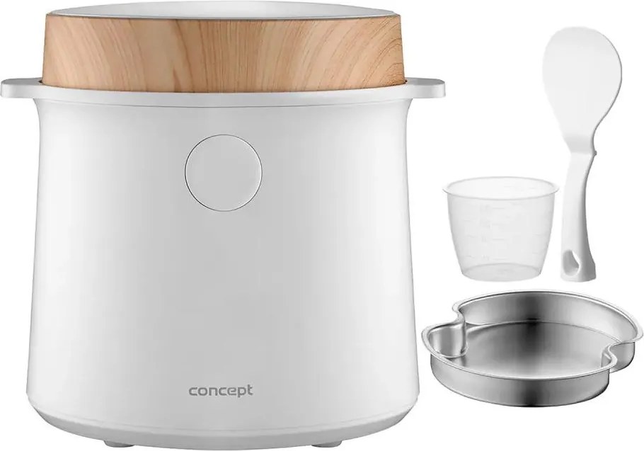 | Concept RE3030 - Digitální rýžovar 2v1 380W/230V 1,5 l bílá/dekor dřeva | re3030