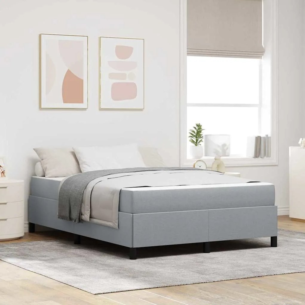 Postel s boxspringem Světle šedá 160 x 200 cm textil 3398871