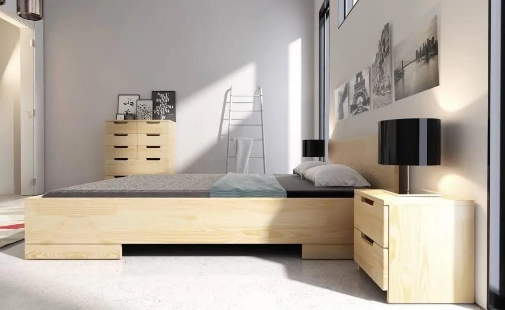 Zvýšená postel Spektrum - borovice   , Borovice přírodní, 140x200 cm