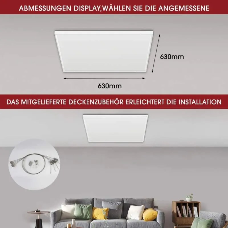 ByeCold | Stropní  infrapanel | Ultratenký | 450W | 60x60 cm | Bez termostatu | Výhřevnost 8m² | HH0606