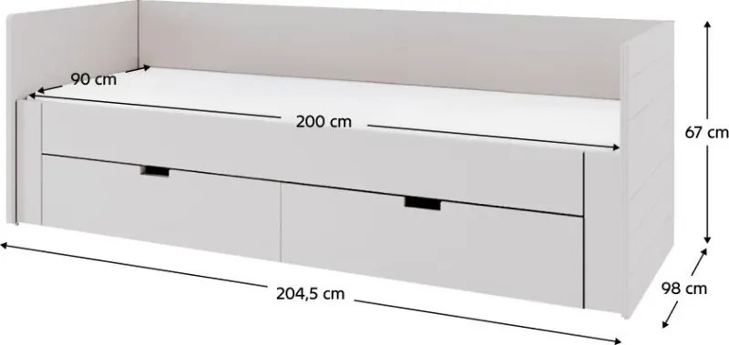 Rozkládací postel, kašmír, 90/180x200, ANTONY Kondela 0000416623