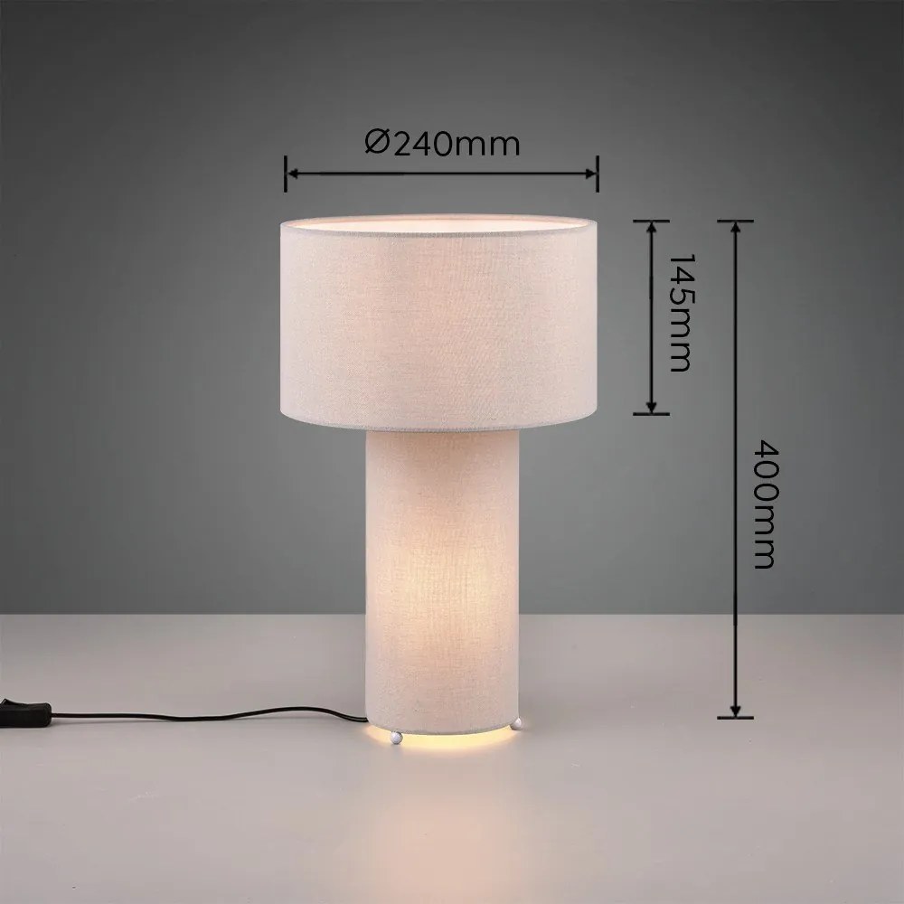 Světle šedá stolní lampa (výška 40 cm) Bale – Trio