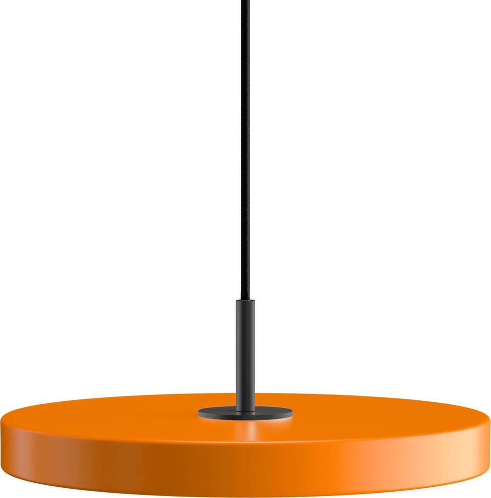Závěsná lampa Asteria Mini s černým držákem oranžová