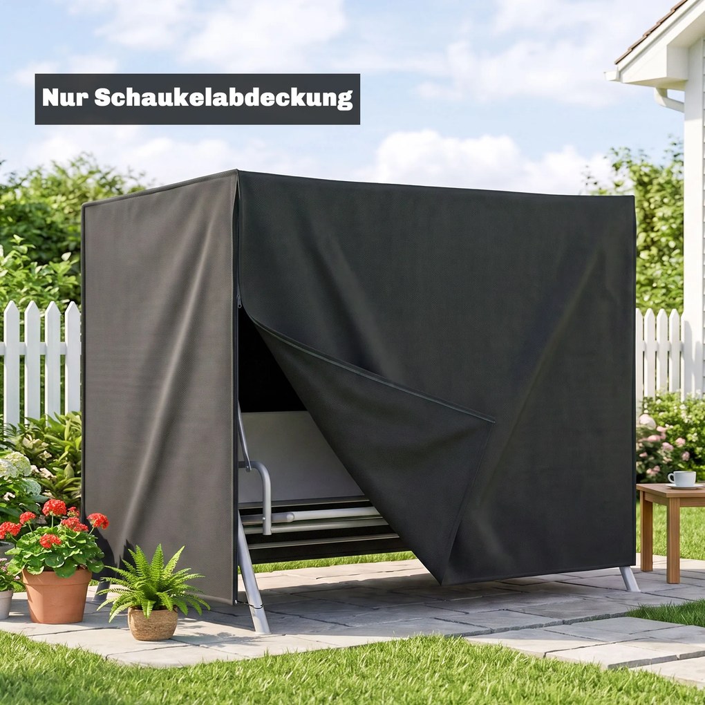 Outsunny Hollywoodský kryt na houpačku Vodotěsný ochranný kryt na zahradní houpačku s UV ochranou Oxford černý 220 x 125 x 172 cm | Aosom.de
