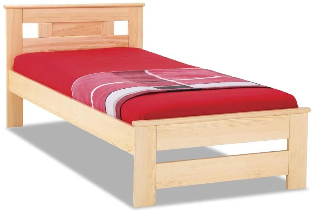 Krajča Jednolůžková postel z masivu Lara 90 x 200 cm Povrchová úprava: Brandy, Druh dřeva: Dub