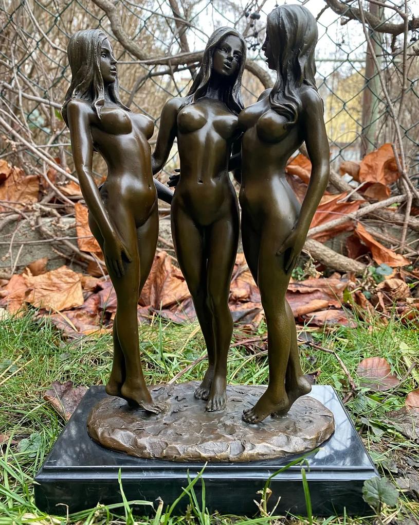 Bronzová socha soška - Tři Grácie