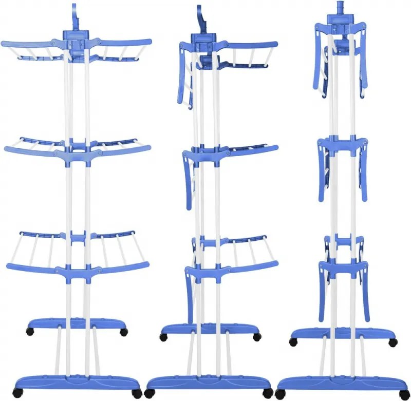 Vertikální sušák na prádlo SPRINGOS MIXER bílo-modrý