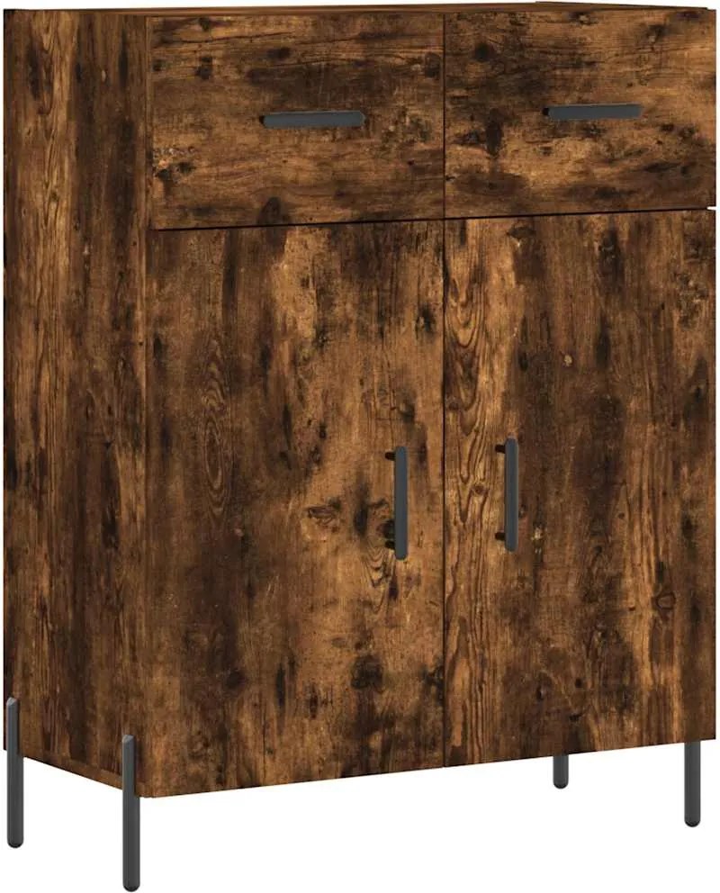 Skříň highboard kouřový dub 69,5 x 34 x 180 cm kompozitní dřevo 3198542