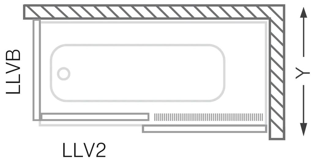 Roth LLV2/1400 vanová zástěna s posuvnými dveřmi 140 x 150 cm 572-1400000-00-02 brillant / transparent