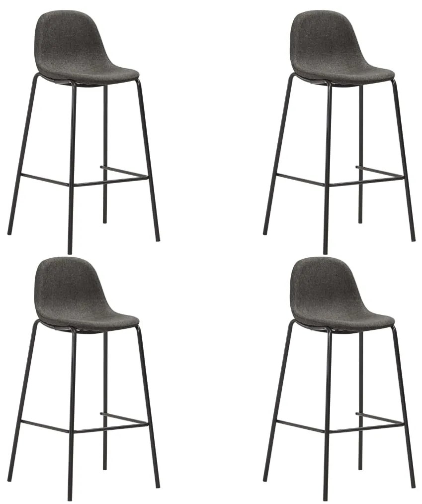 Barové židle 4 ks tmavě šedé textil 281526