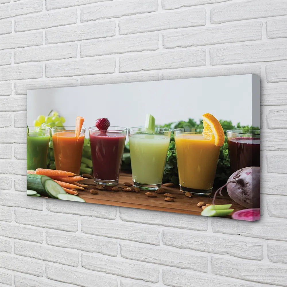Obrazy na plátně Zeleninové, ovocné koktejly 100x50 cm