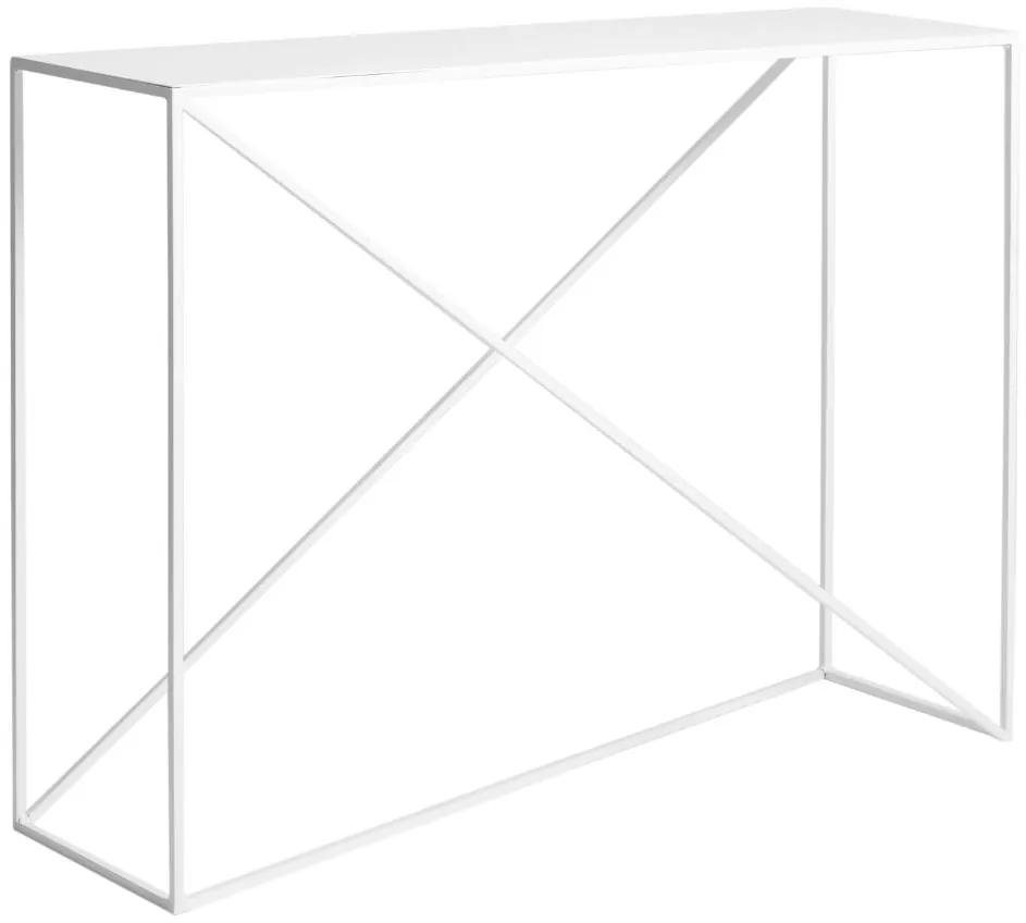 OnaDnes -20% Nordic Design Bílý kovový toaletní stolek Mountain 100 x 30 cm