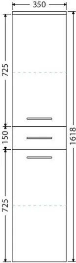 Intedoor vysoká skříň s košem na prádlo,1 zásuvka,2 dveře, UNI SV 162/35 1Z 2D K L/P Varianta: A3406 Basalto MAT