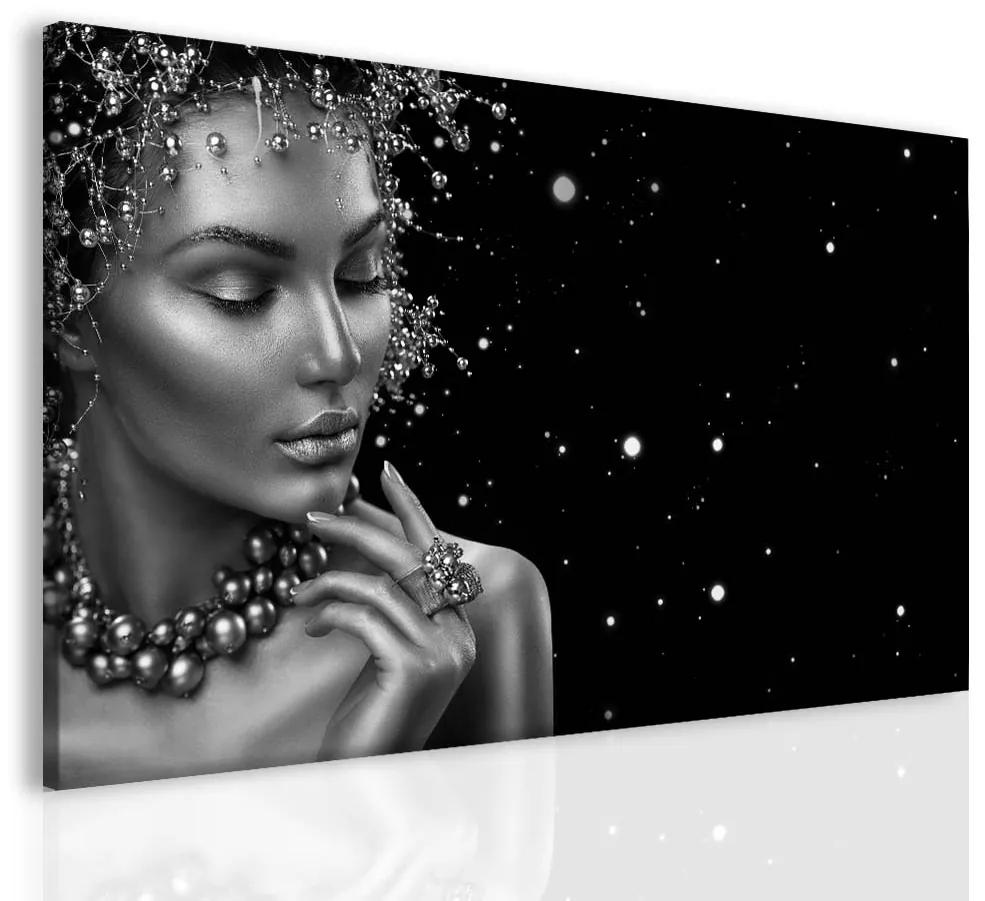 Malvis ® Obraz žena stříbrné odstíny Velikost: třídílný obdélník - 90x60 cm