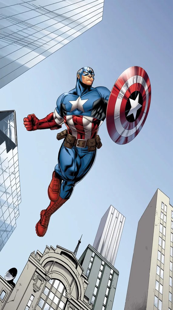 FCP L 6127 Foto závěs dětský obrazový Captain America Disney FCPL 6127, velikost 140 x 245 cm