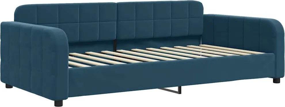 Válenda s přistýlkou a zásuvkami modrá 100 x 200 cm samet 3196983