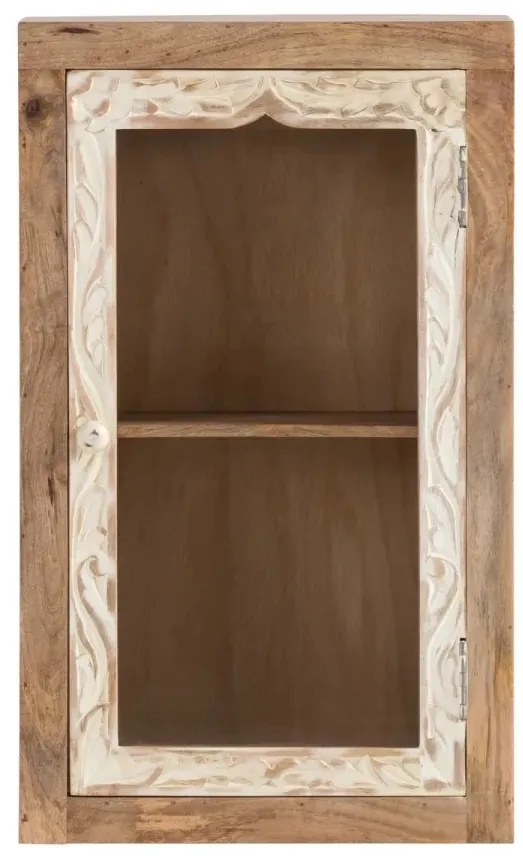 furniture-nabytek.cz - Masivní nástěnná skříňka Delmar z mangového dřeva, lakovaná, hnědá – 44×20×70 cm