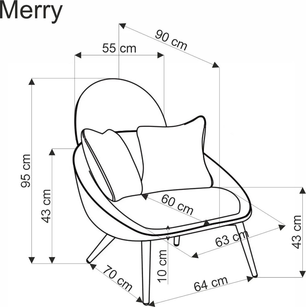 Designové křeslo MERRY krémové