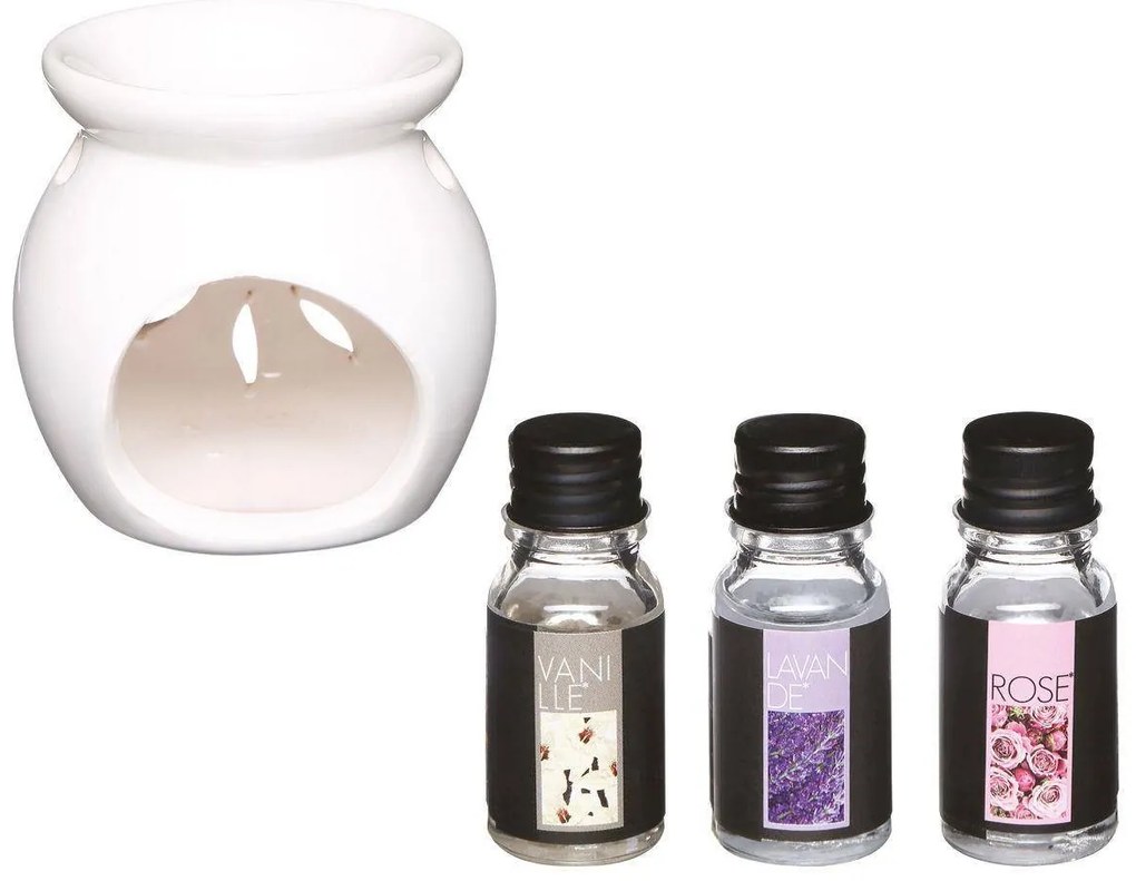 Aroma lampa bílá + 3 květinové oleje Atmosphera