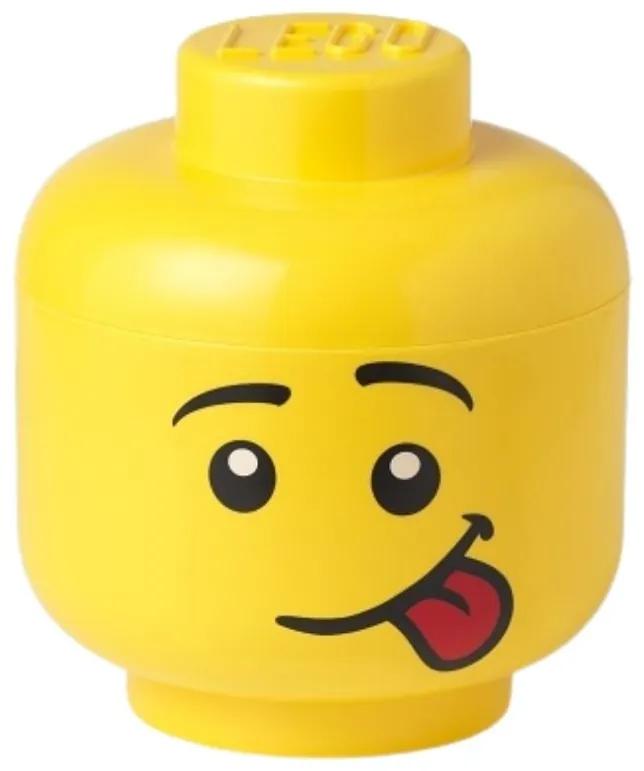 OnaDnes -20% Lego® Žlutý úložný box ve tvaru hlavy LEGO® Silly 19 cm