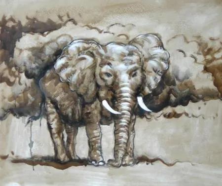 Slon africký - 50 x 60 cm