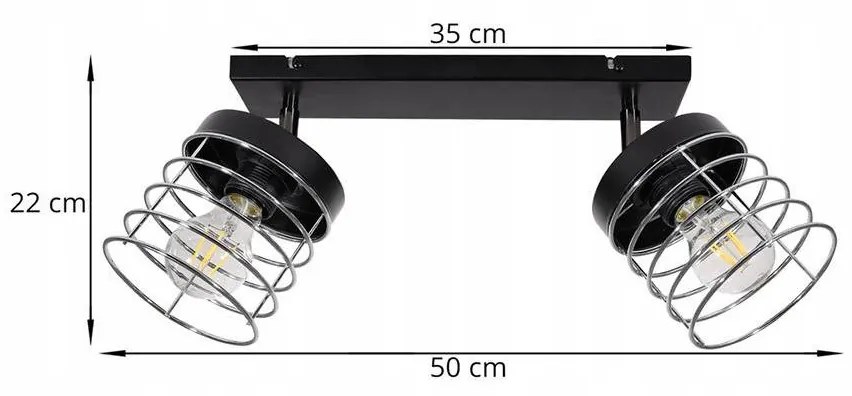 Stropní svítidlo RASTI, 2x drátěné stínítko (výběr ze 2 barev), (možnost polohování), CH