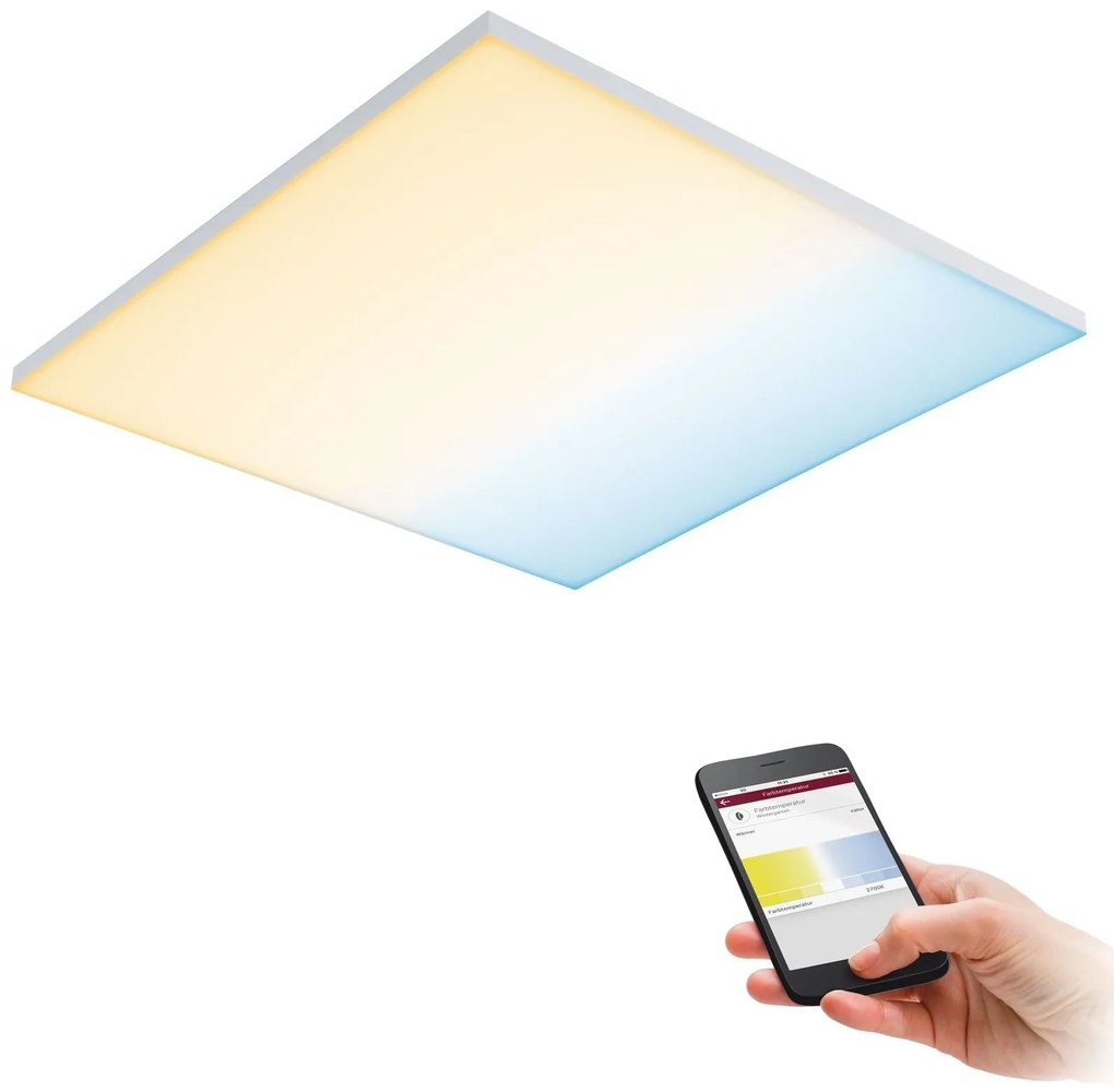 Paulmann 79826 Velora, subtilní stropní LED panel bez rámečku, 19,5W LED 2700-6500K ZigBee, 60x60cm