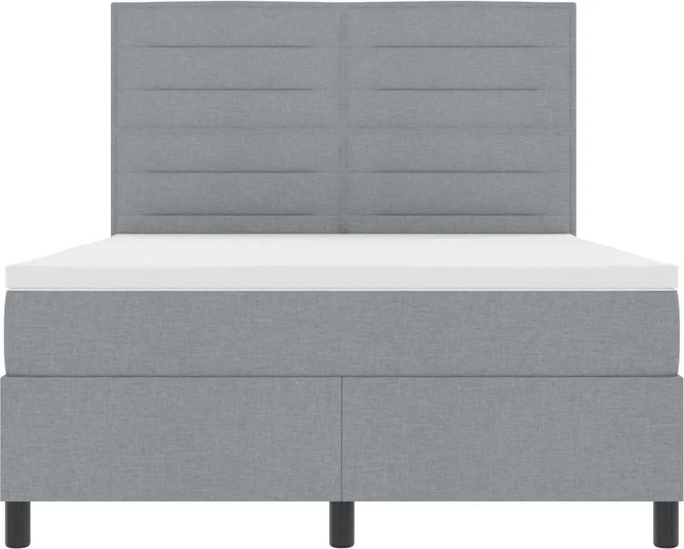 Postel s boxspringem s matrací Světle šedá 140 x 190 cm textil 3339308