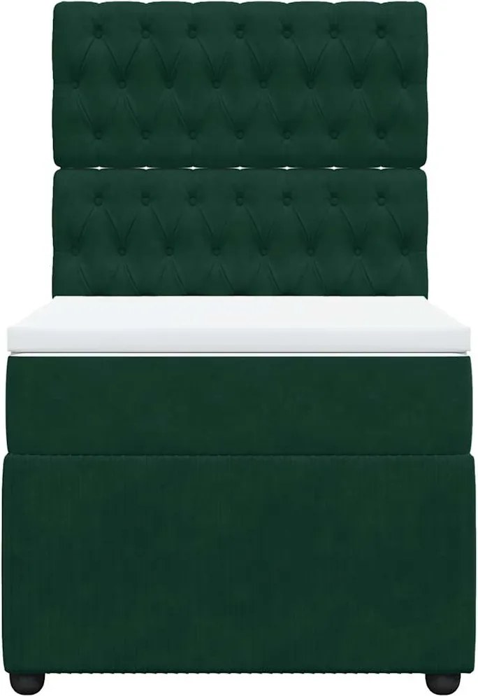 Box spring postel s matrací tmavě zelená 80 x 200 cm samet 3294499