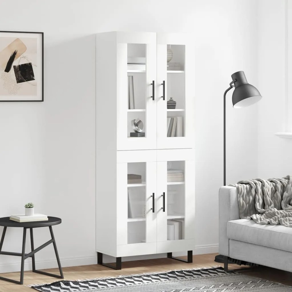 Skříň highboard bílá 69,5 x 34 x 180 cm kompozitní dřevo