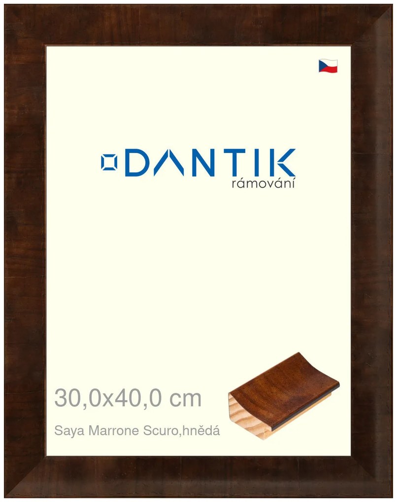 DANTIK rámeček 30x40 | Saya Marrone Scurohnědá (Plexi Čiré)